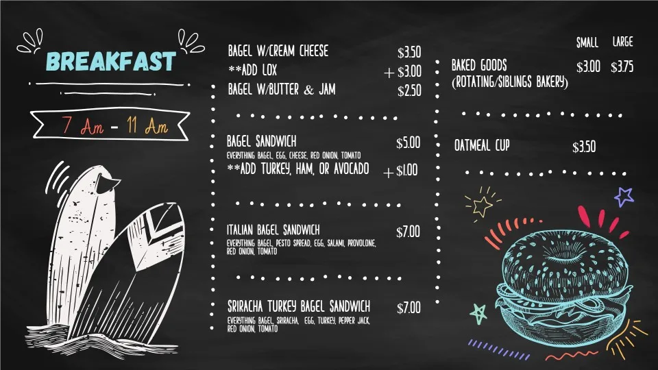 Blackboard Menu Design Free Vector | Menu Template In Blackboard Style