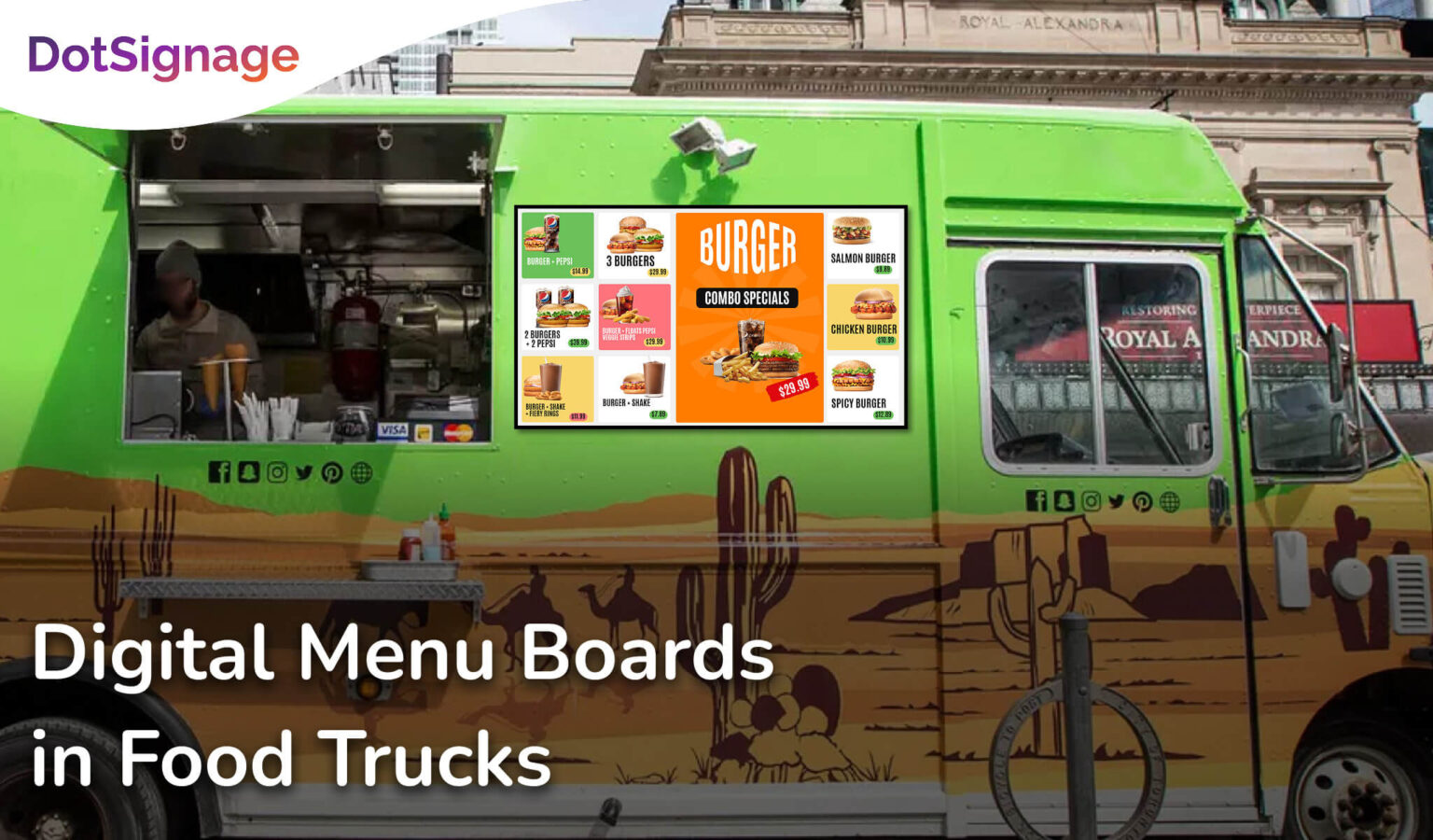 Digital Menu Boards for Food Trucks | DotSignage
